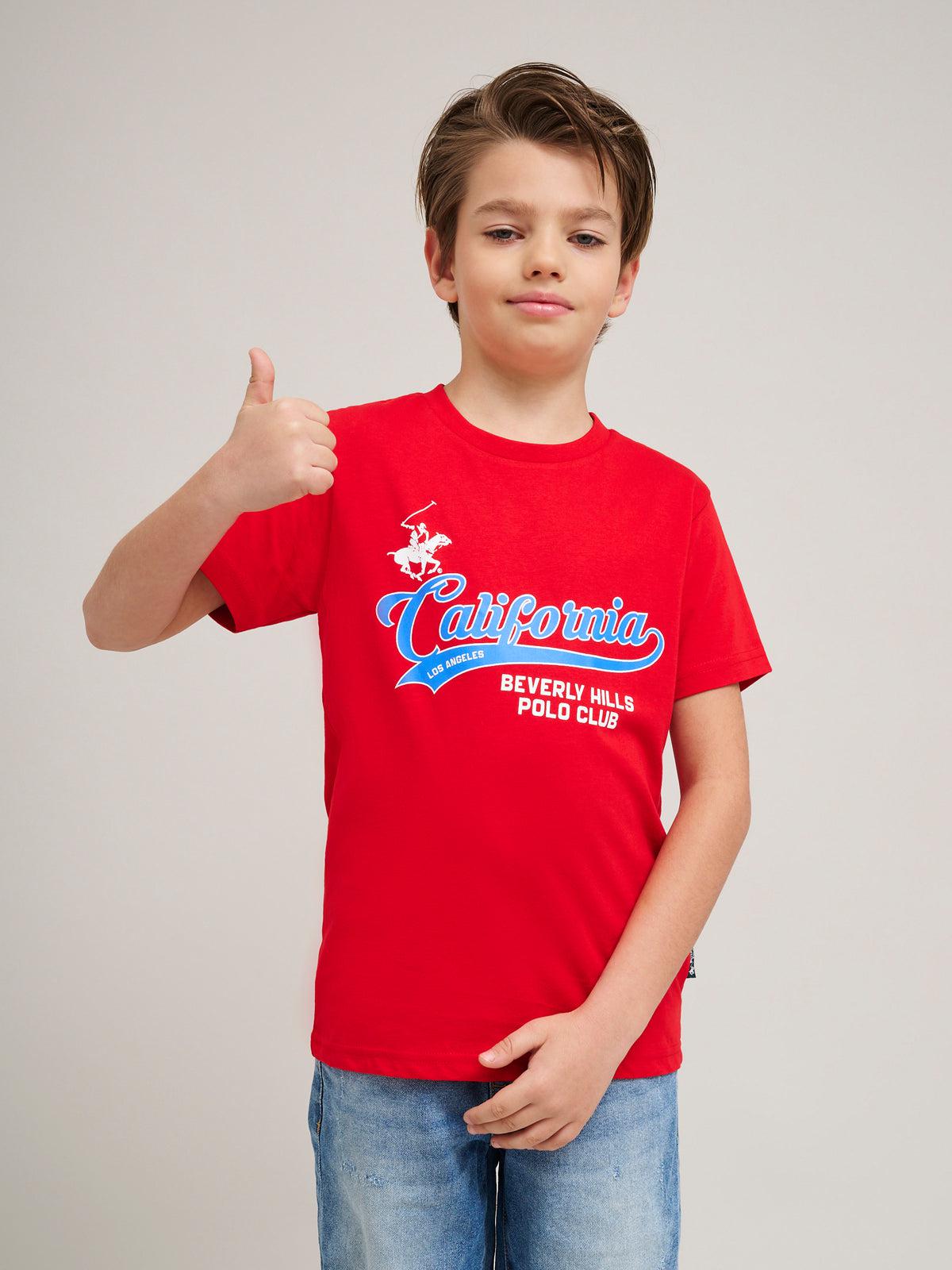 CALIFORNIA SCRIPT LOGO T-SHIRT RED – BEVERLY HILLS POLO CLUB