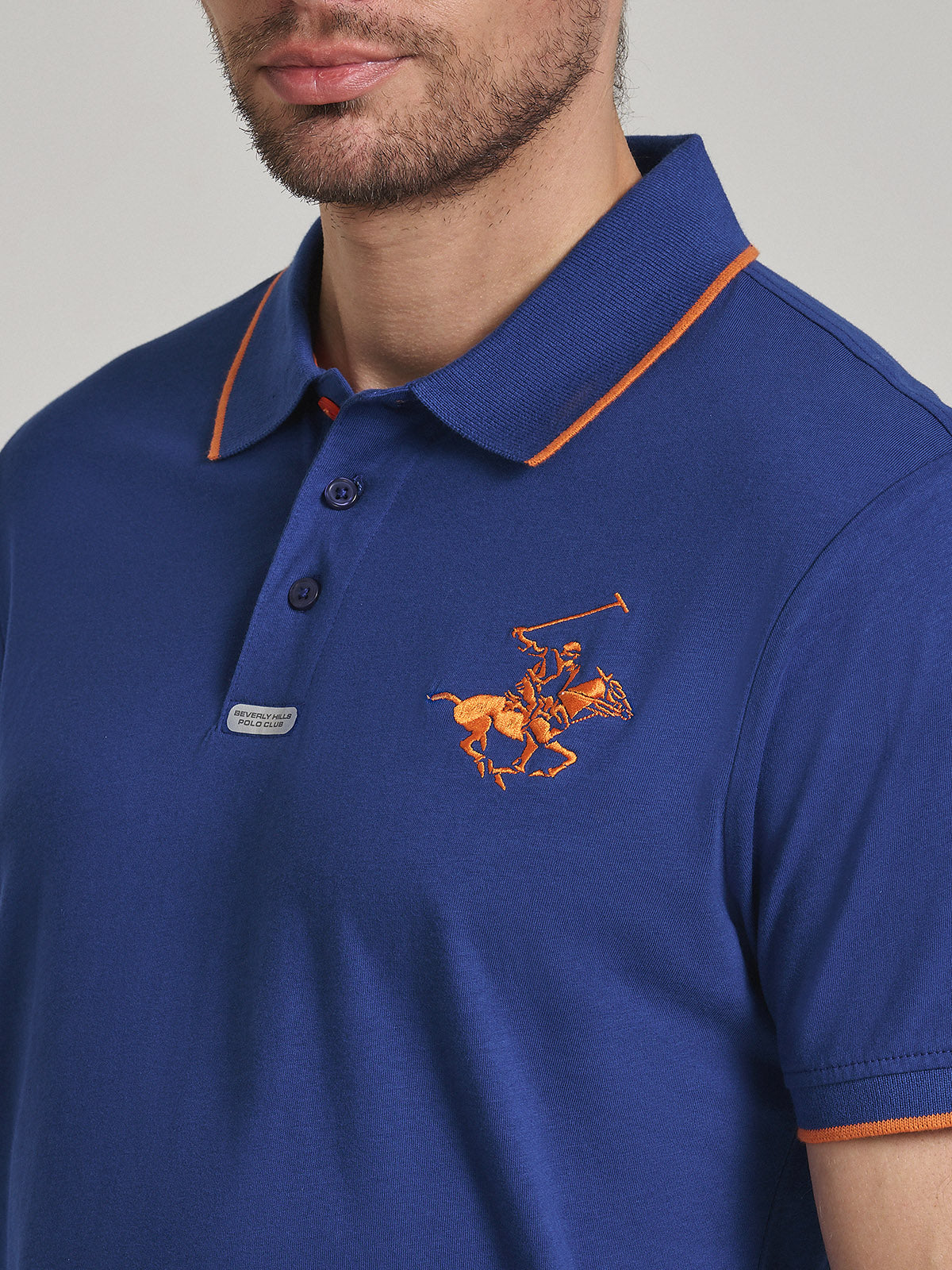 TIPPED ICON PONY PLACKET TAG POLO SHIRT DARK ROYAL