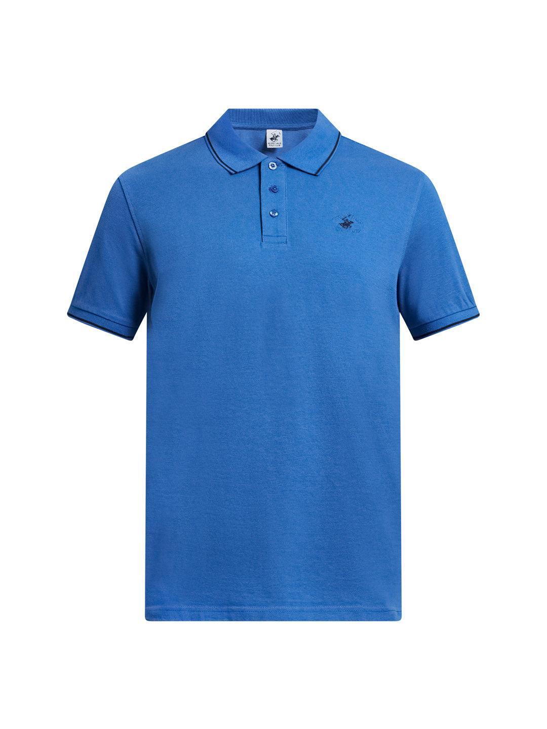 TIPPED MODERN SLIM FIT POLO SHIRT MARINE BLUE