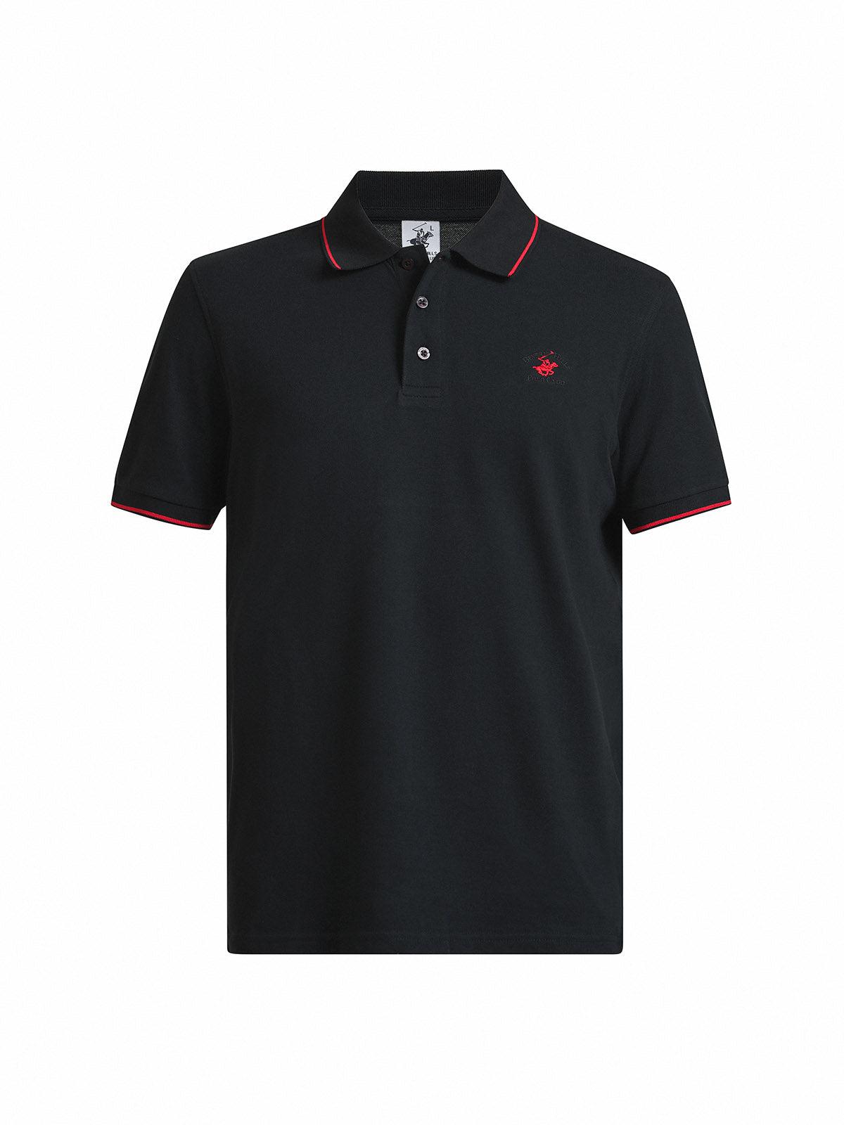 TIPPED POLO PONY POLO SHIRT BLACK